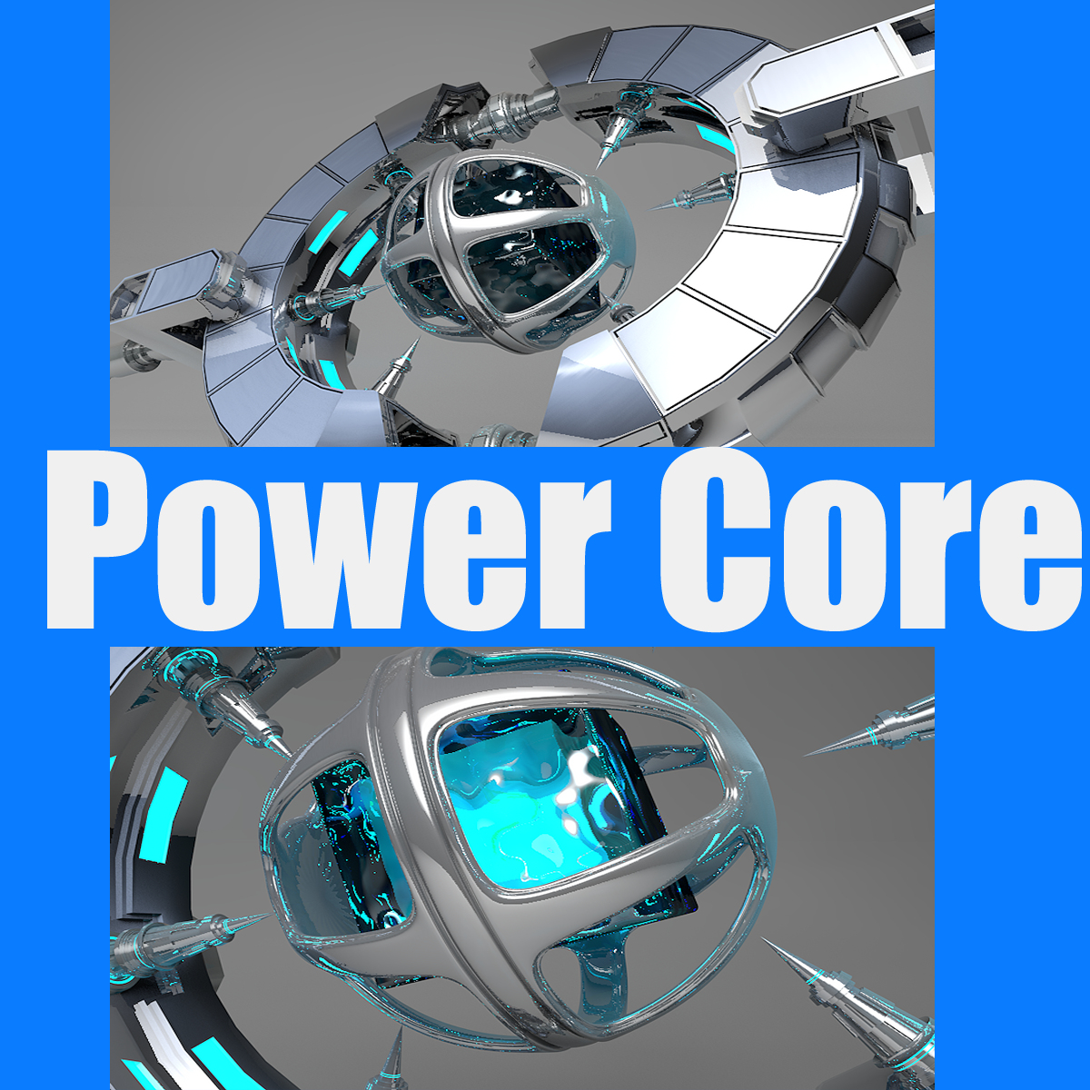 3d power core spaceship model