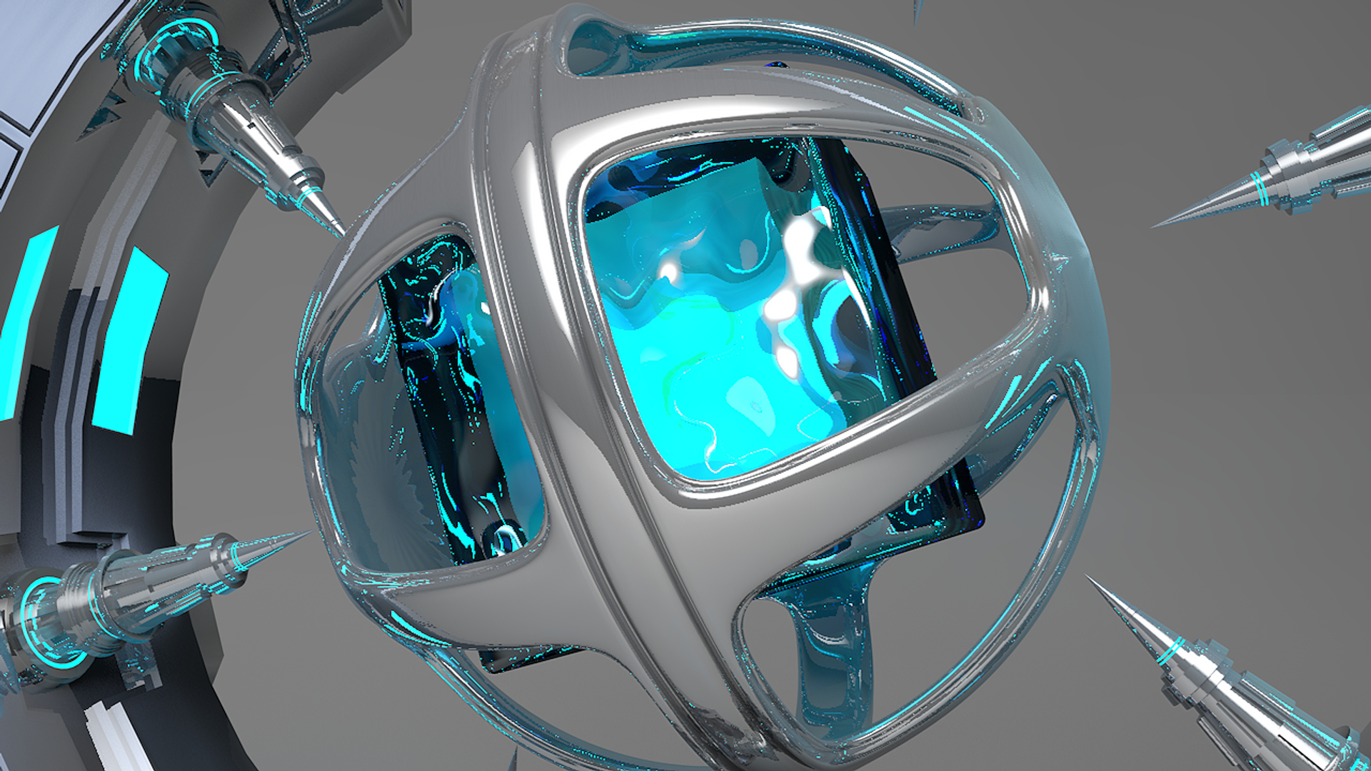 3d power core spaceship model