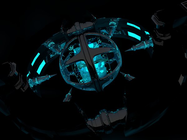 3d power core spaceship model