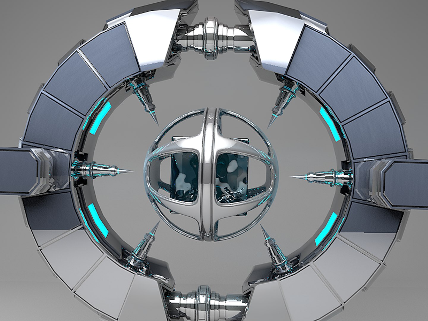 3d Power Core Spaceship Model