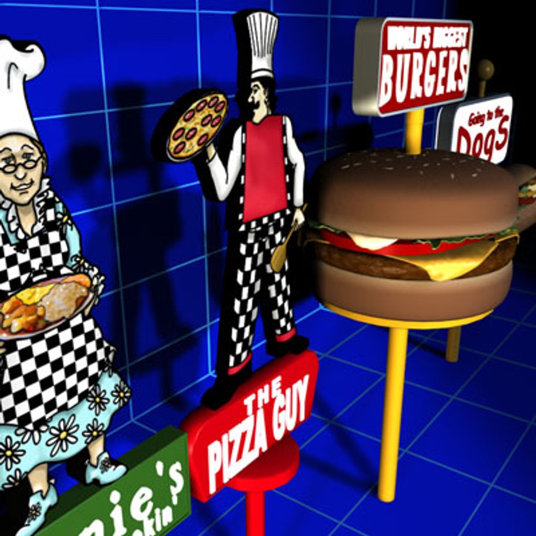 3d Food Sign 01 Model