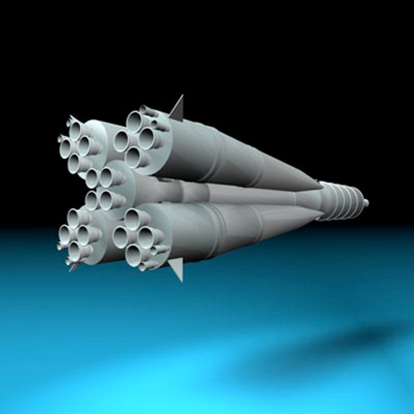 8k71ps sputnik rocket r-7 3d model