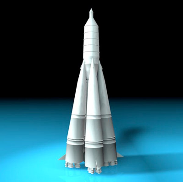 8k71ps sputnik rocket r-7 3d model