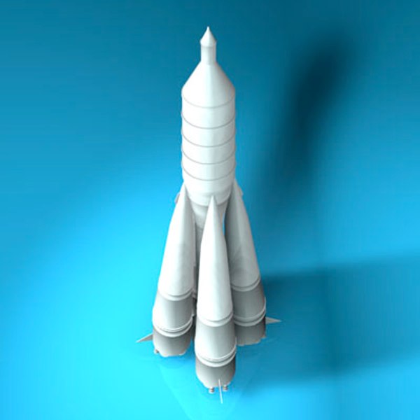 8k71ps sputnik rocket r-7 3d model