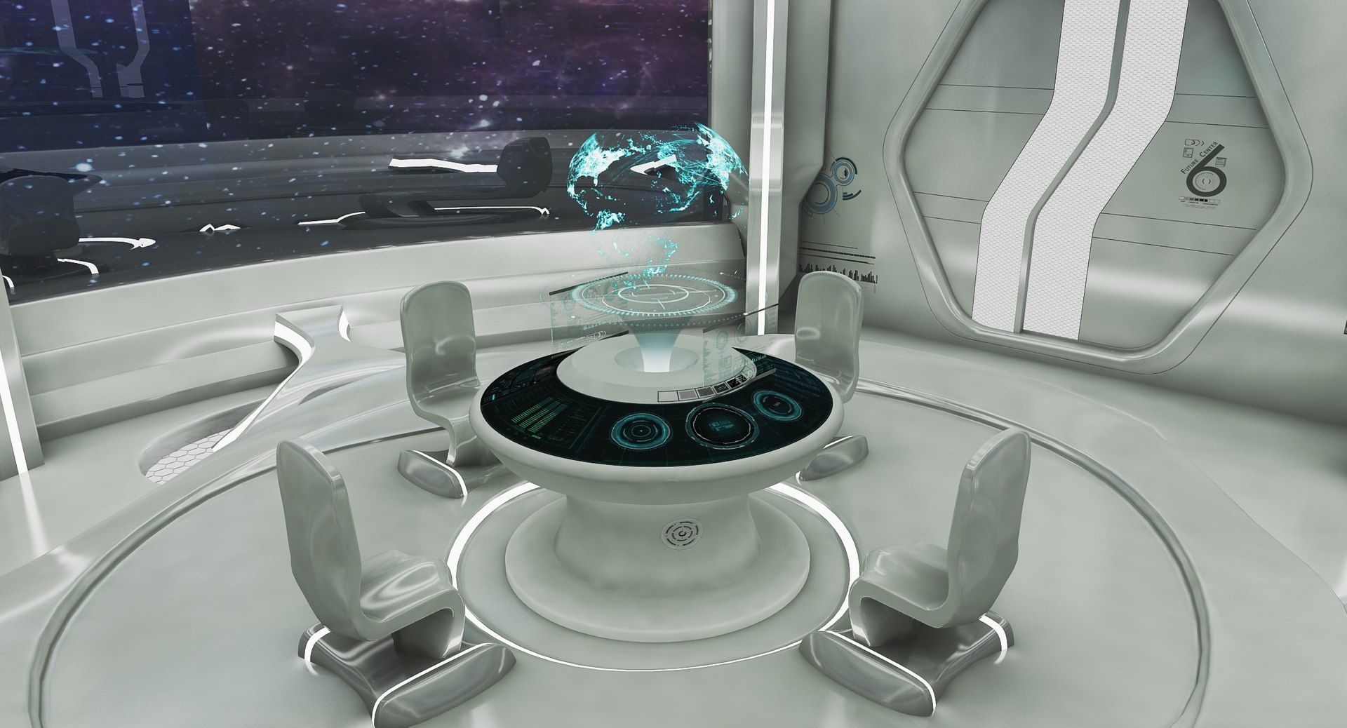 Realistic sci-fi control room 3D - TurboSquid 1437474
