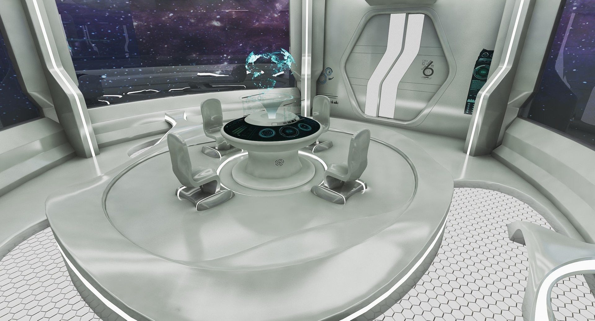 Realistic sci-fi control room 3D - TurboSquid 1437474