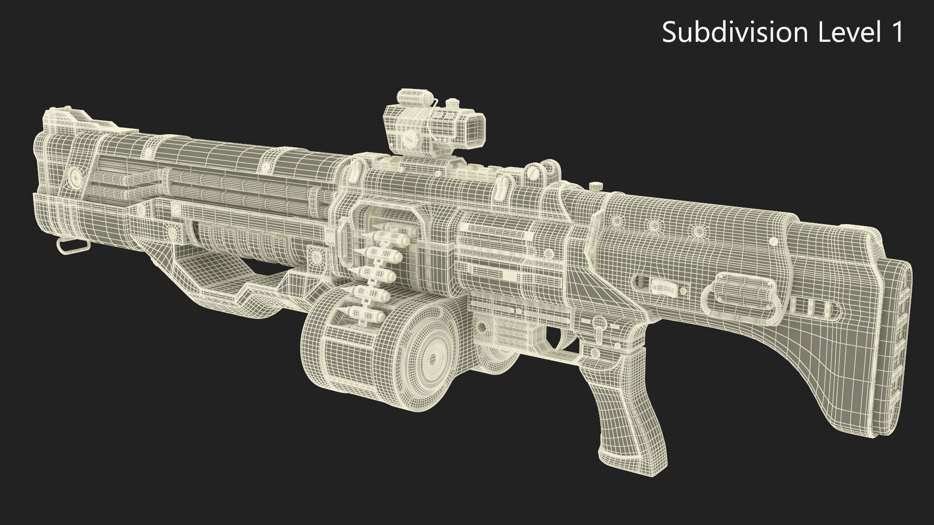 3D Used Sci Fi Machine Gun Model - TurboSquid 2197348