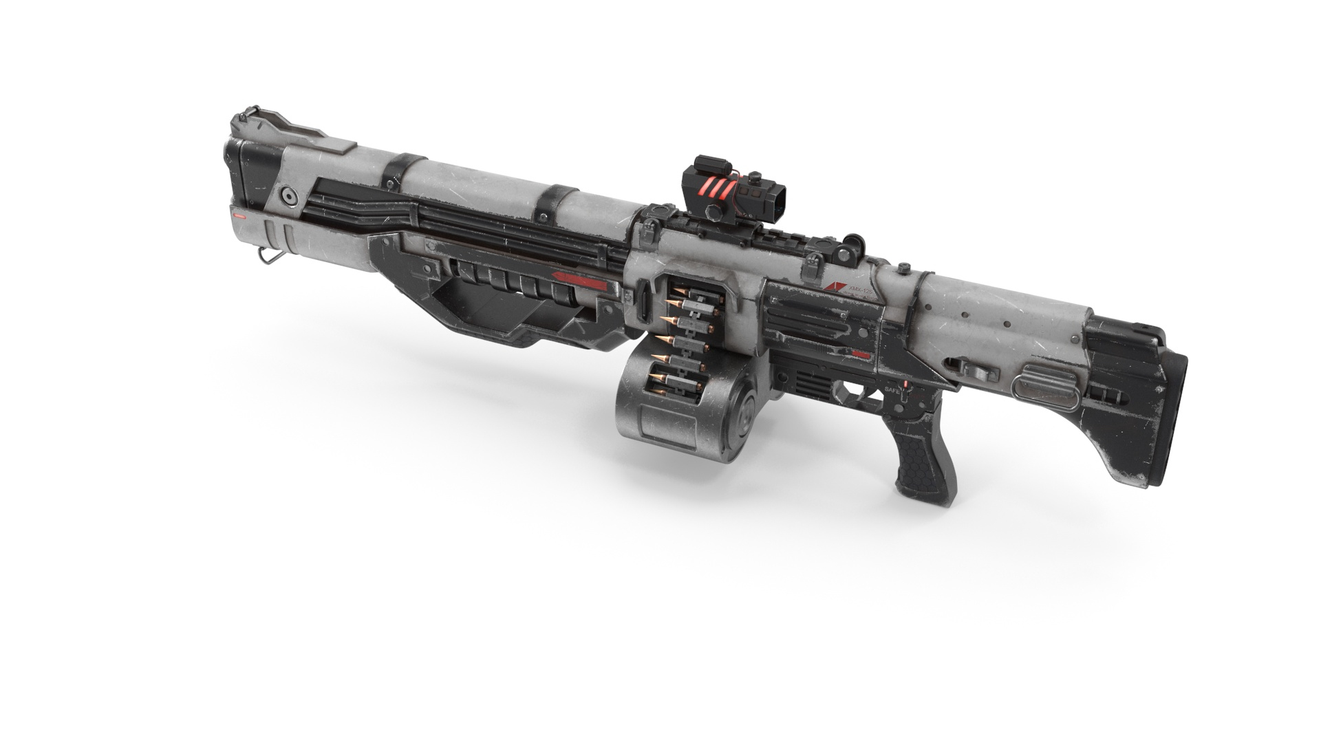 3D Used Sci Fi Machine Gun Model - TurboSquid 2197348