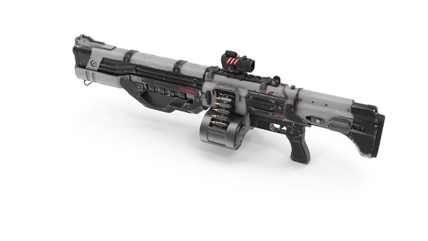 modelo 3d Ametralladora de ciencia ficción usada - TurboSquid 2197348