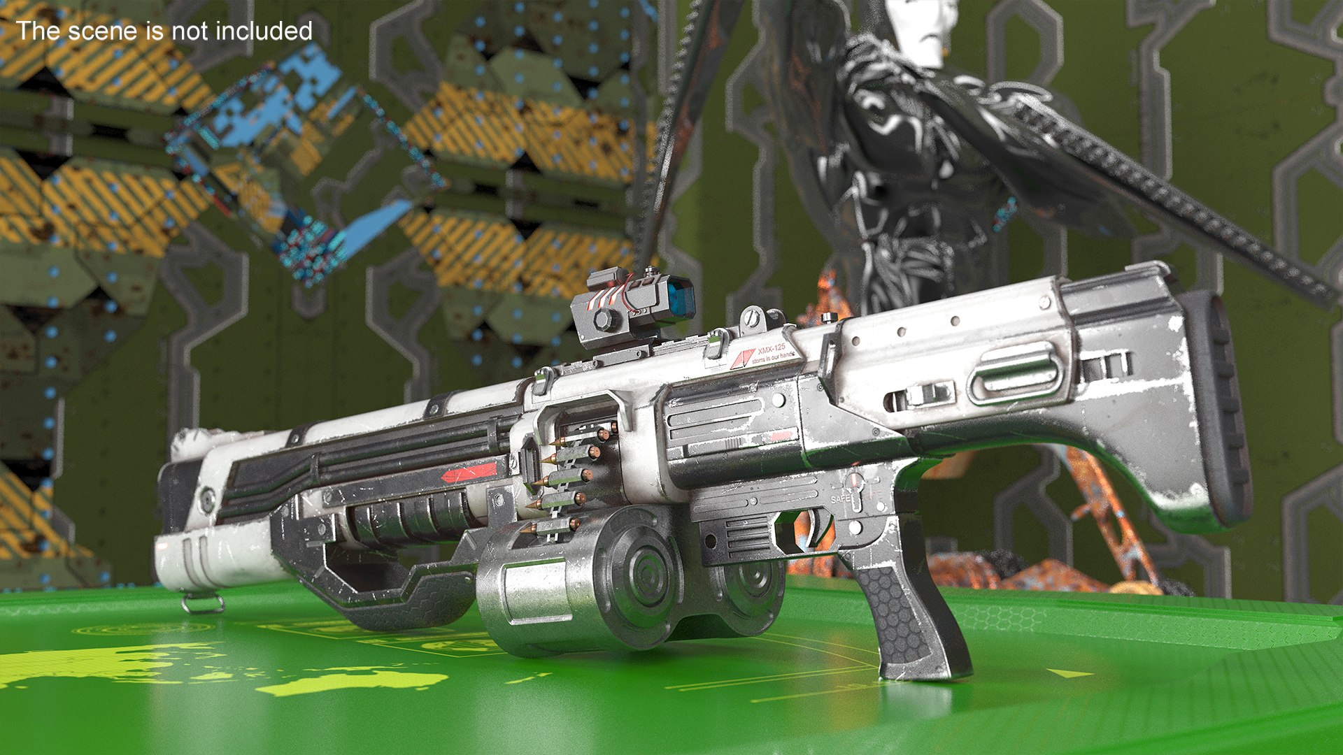 3D Used Sci Fi Machine Gun Model - TurboSquid 2197348