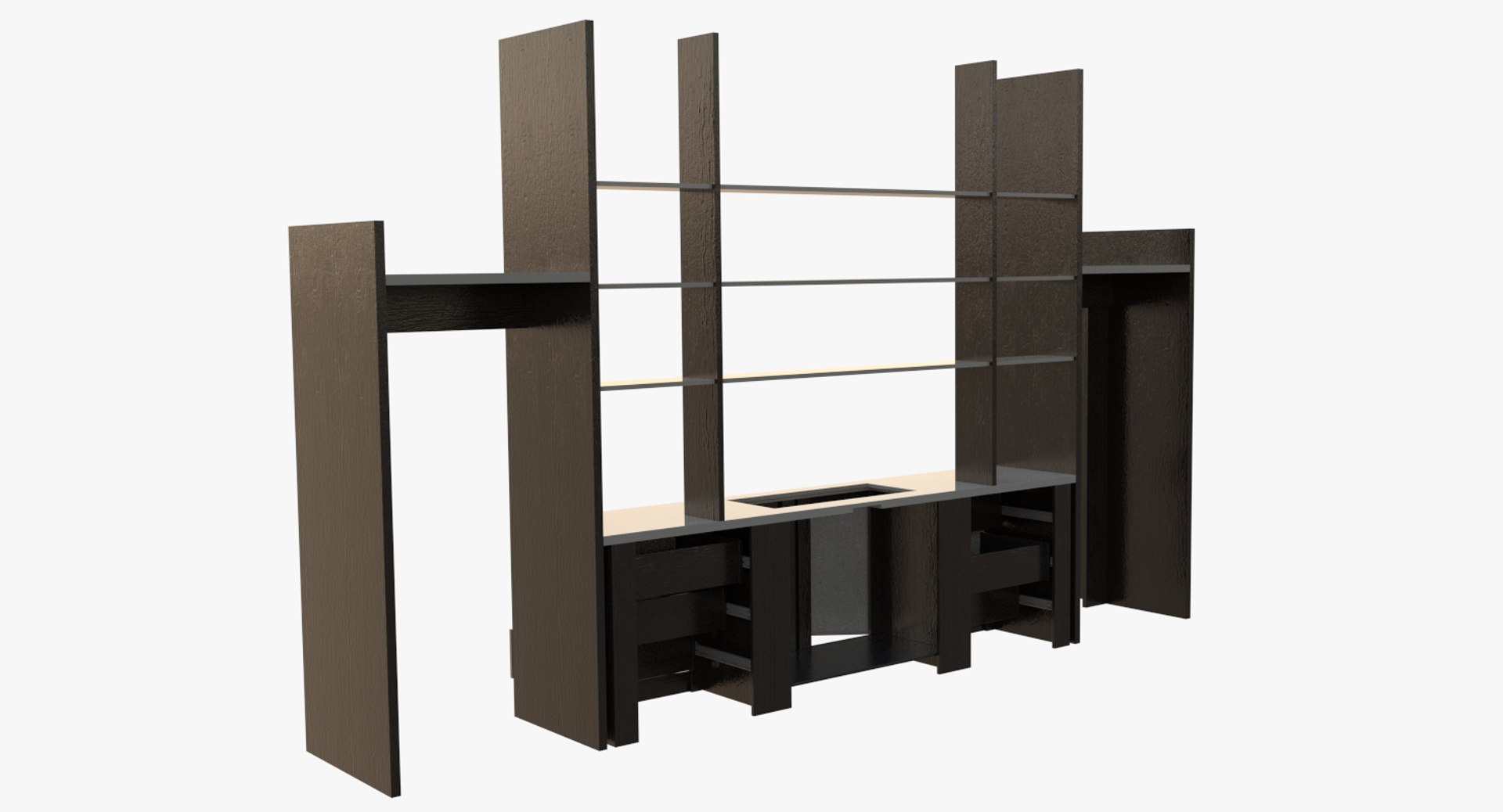 interactive kitchen bar counter 3d model