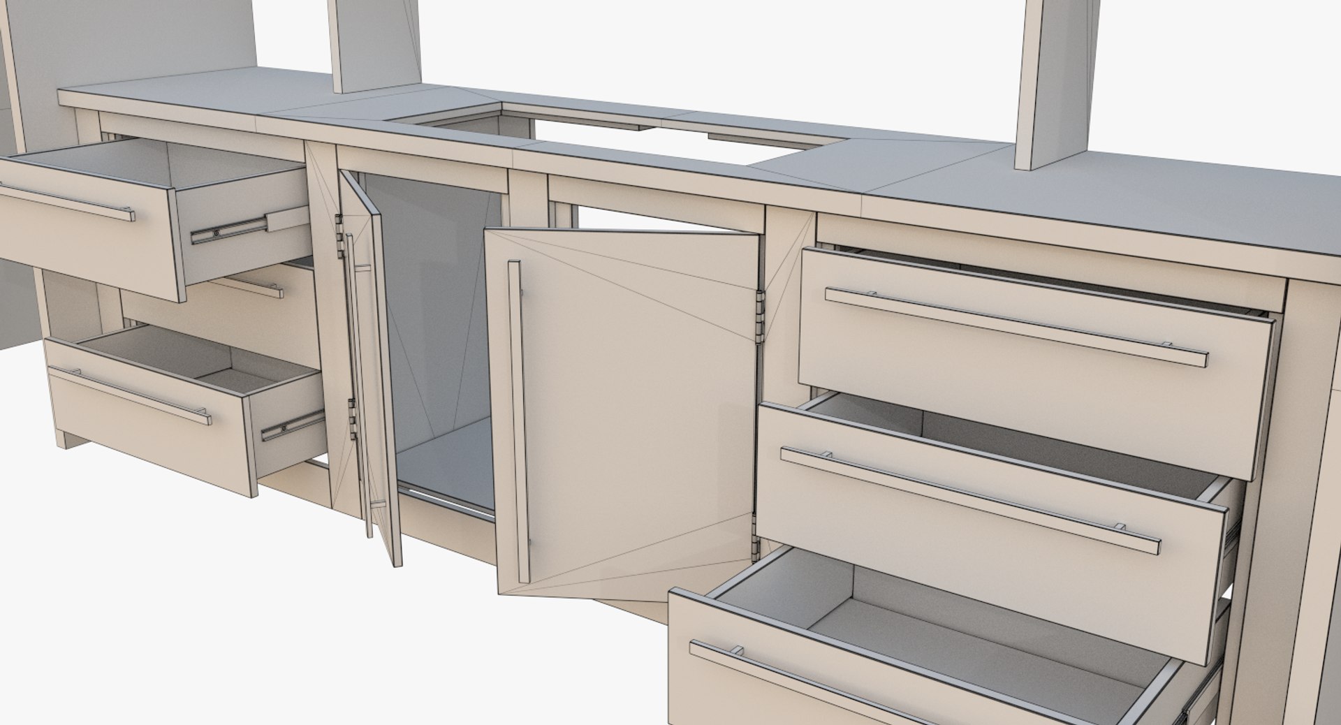 interactive kitchen bar counter 3d model