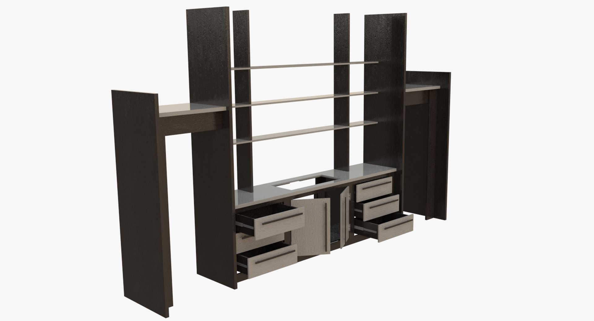 interactive kitchen bar counter 3d model