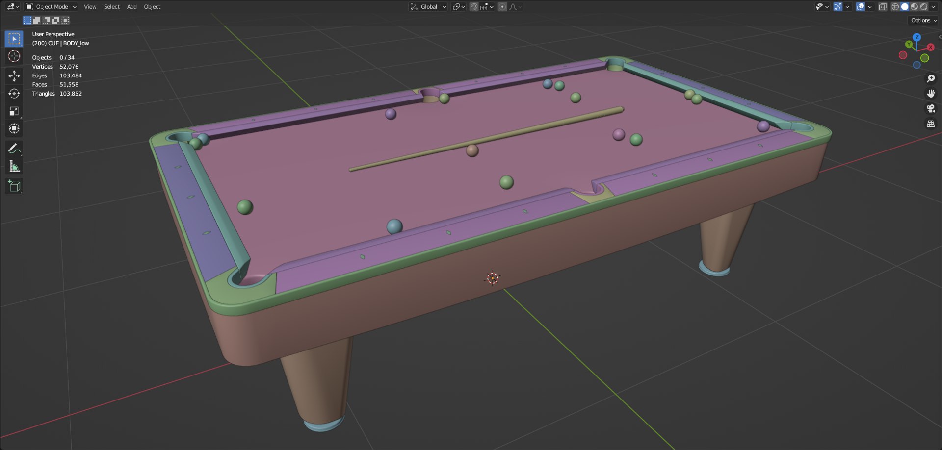 3D Model New Pool Table - TurboSquid 2026206