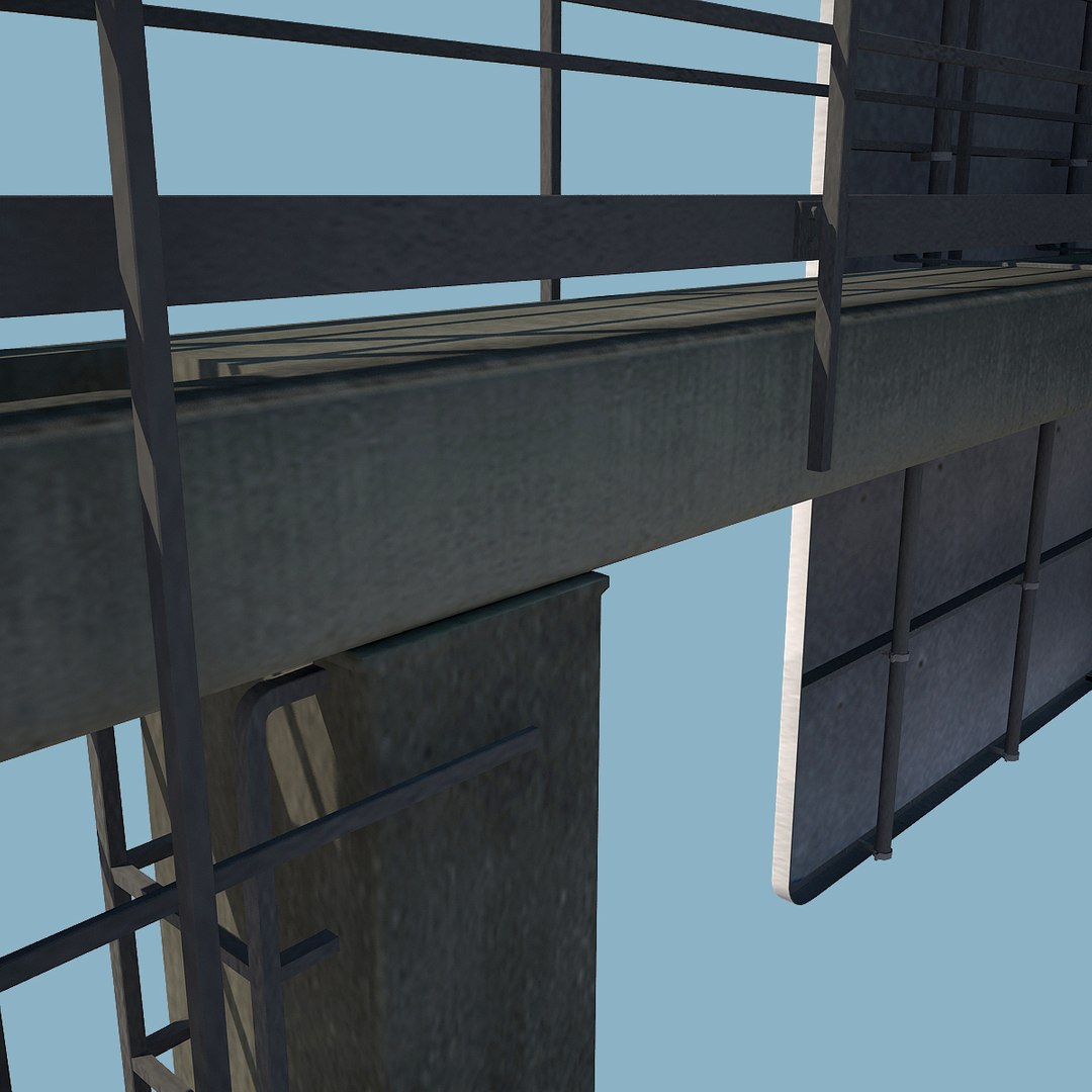 Overhead Gantry Sign 3d 3ds
