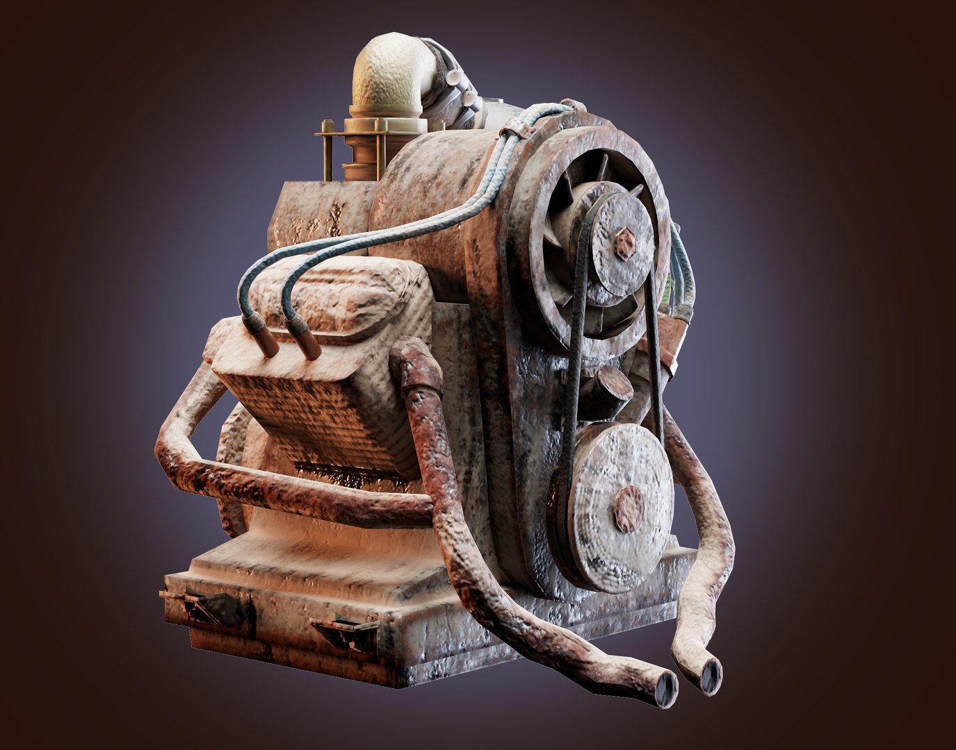 Old Rusty Vintage Car Engine Vehicle Part Da1 3D Model - TurboSquid 1964437