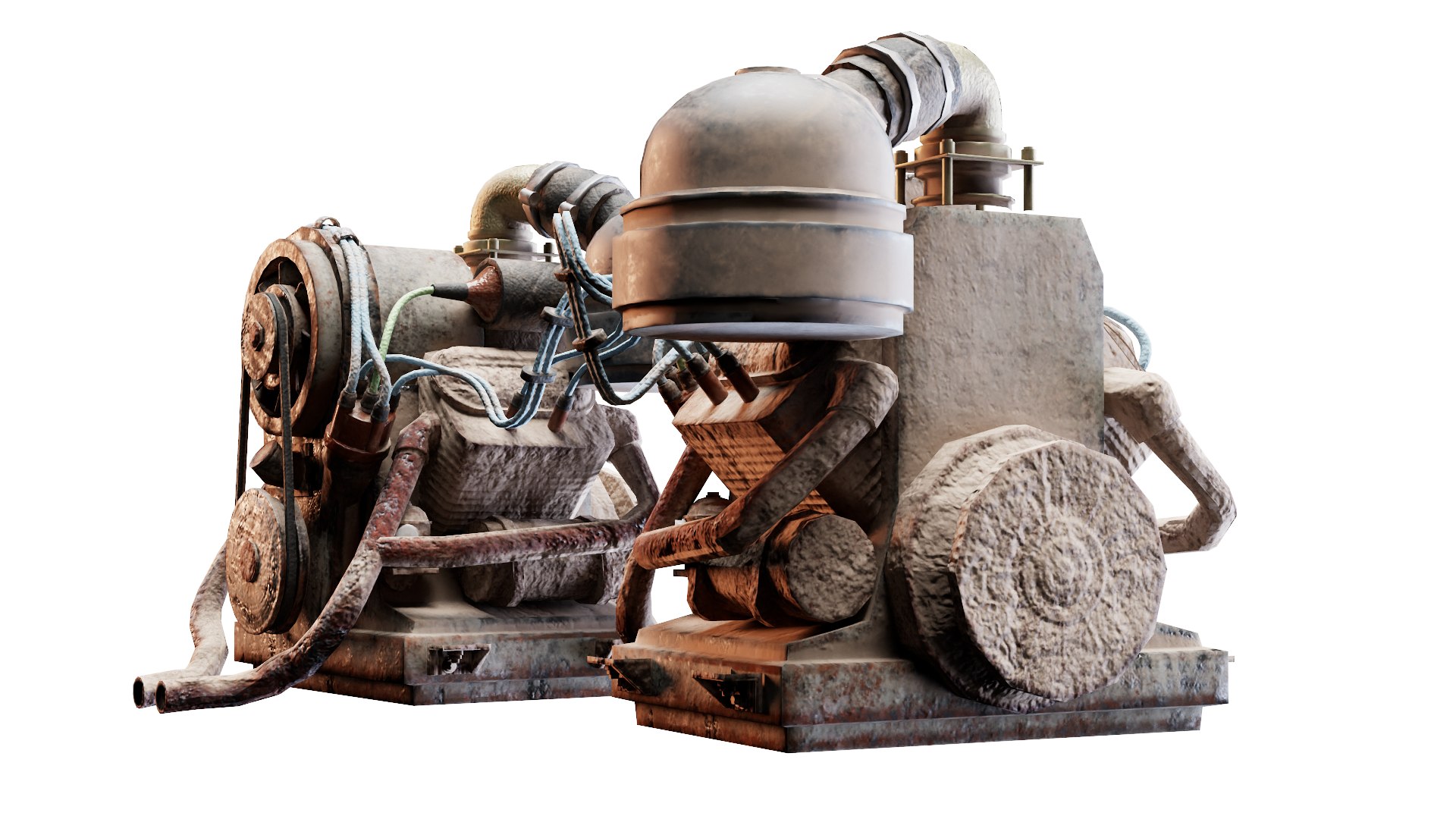 Old Rusty Vintage Car Engine Vehicle Part Da1 3D Model - TurboSquid 1964437