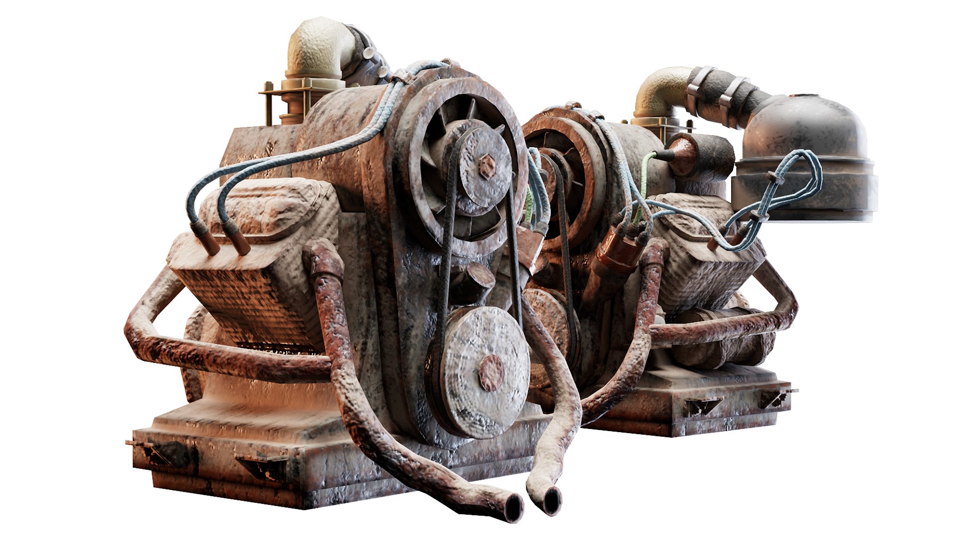 Old Rusty Vintage Car Engine Vehicle Part Da1 3D Model - TurboSquid 1964437