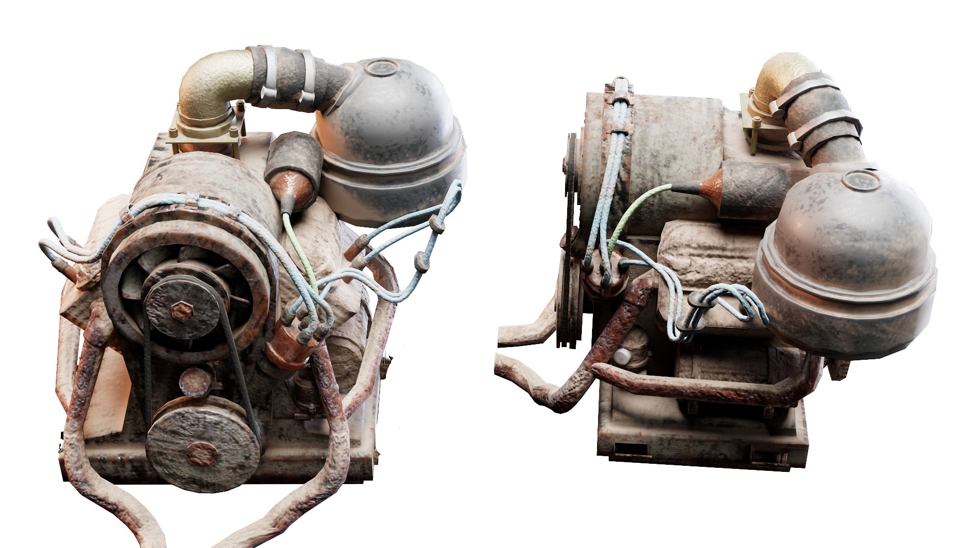 Old Rusty Vintage Car Engine Vehicle Part Da1 3D Model - TurboSquid 1964437