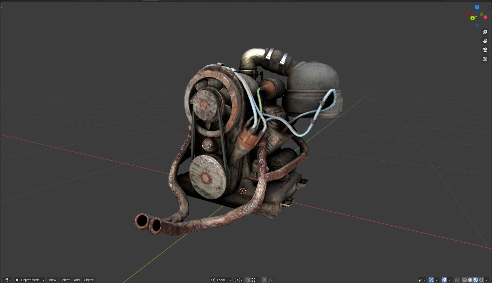 Old Rusty Vintage Car Engine Vehicle Part Da1 3D Model - TurboSquid 1964437