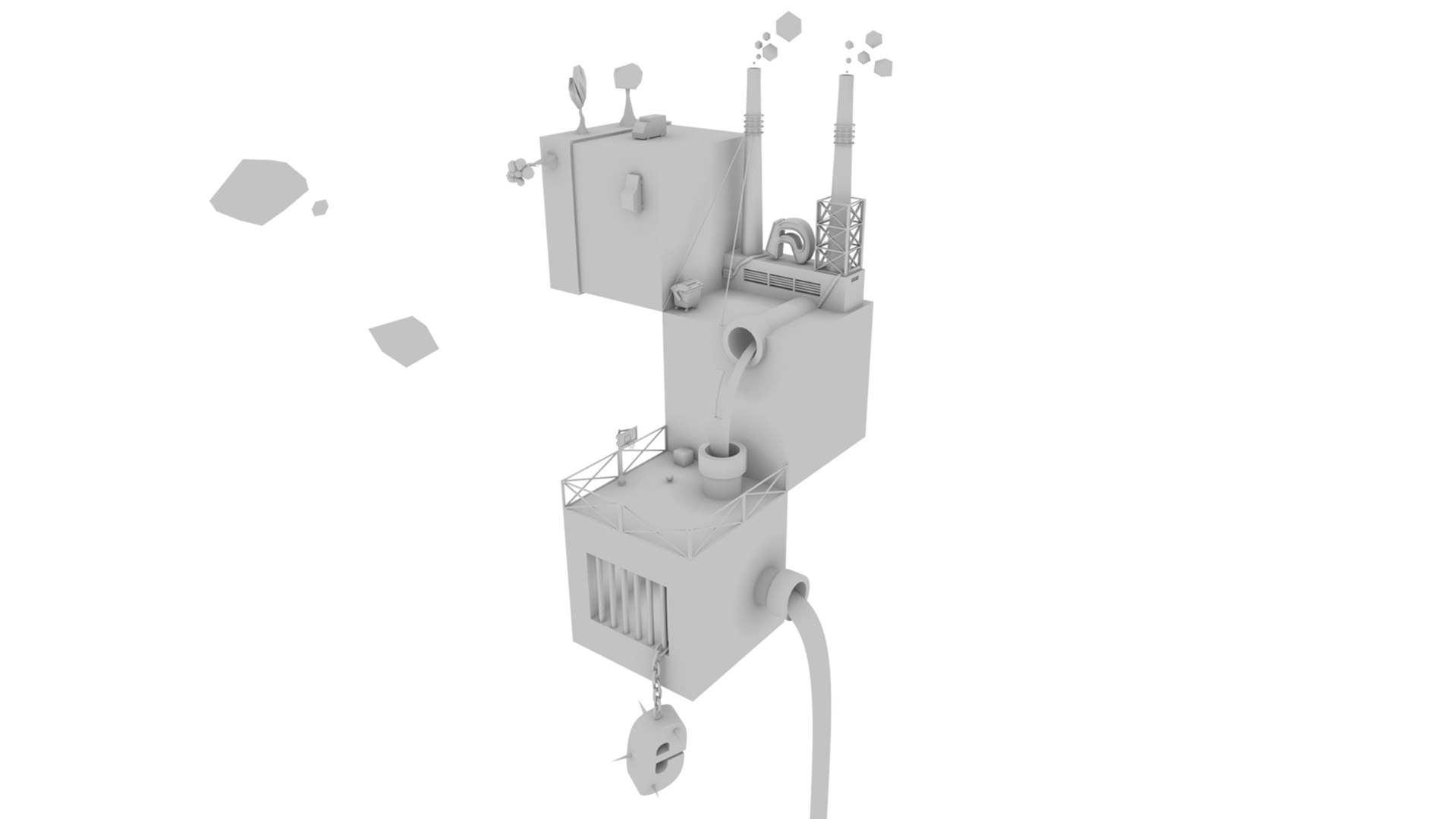 Low Poly Cube City 3D Model - TurboSquid 1736819