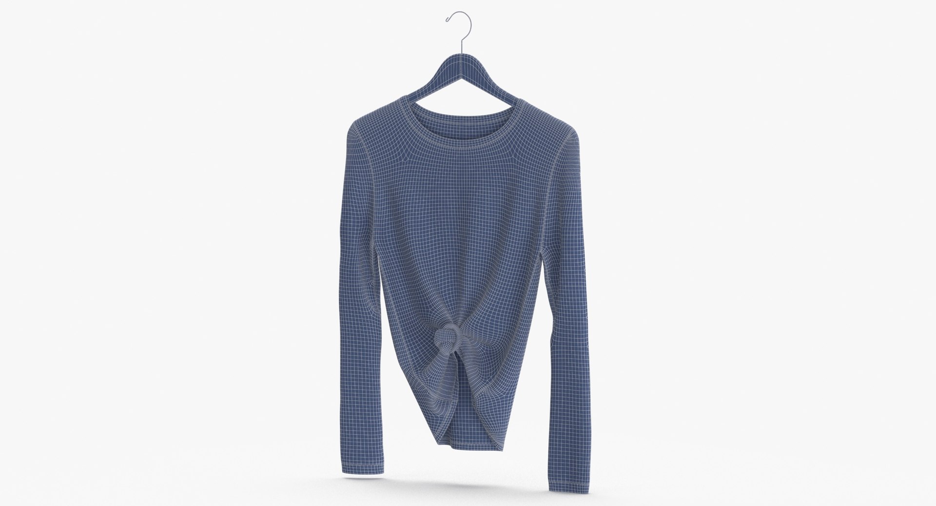 3D Long Sleeve Hanging Female Crew Neck Knotted White Blank And Branded ...