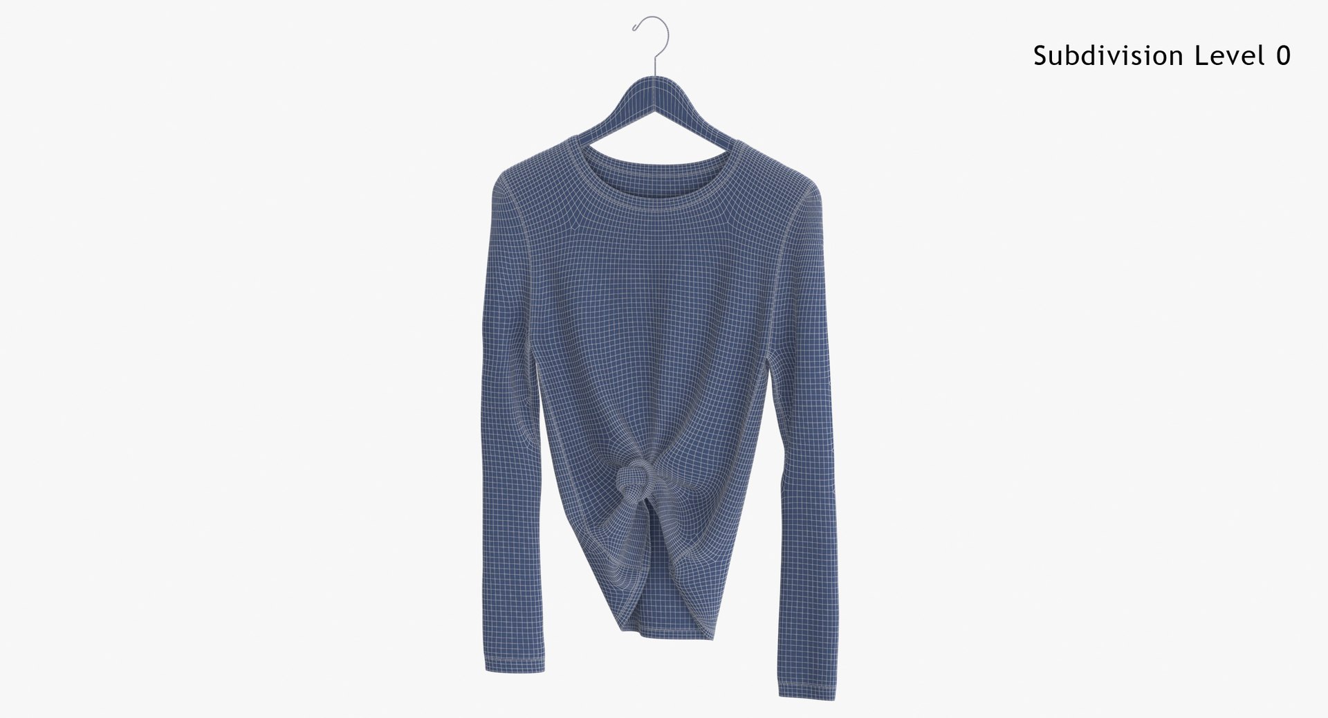 3D Long Sleeve Hanging Female Crew Neck Knotted White Blank And Branded ...