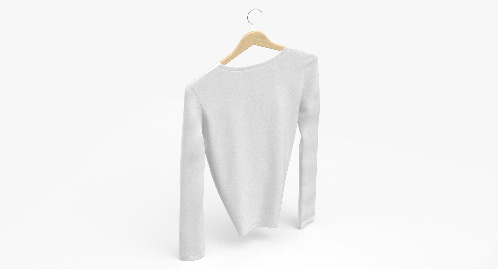 3D Long Sleeve Hanging Female Crew Neck Knotted White Blank And Branded ...