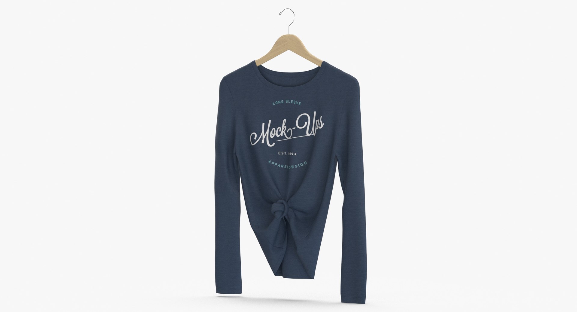 3D Long Sleeve Hanging Female Crew Neck Knotted White Blank And Branded ...