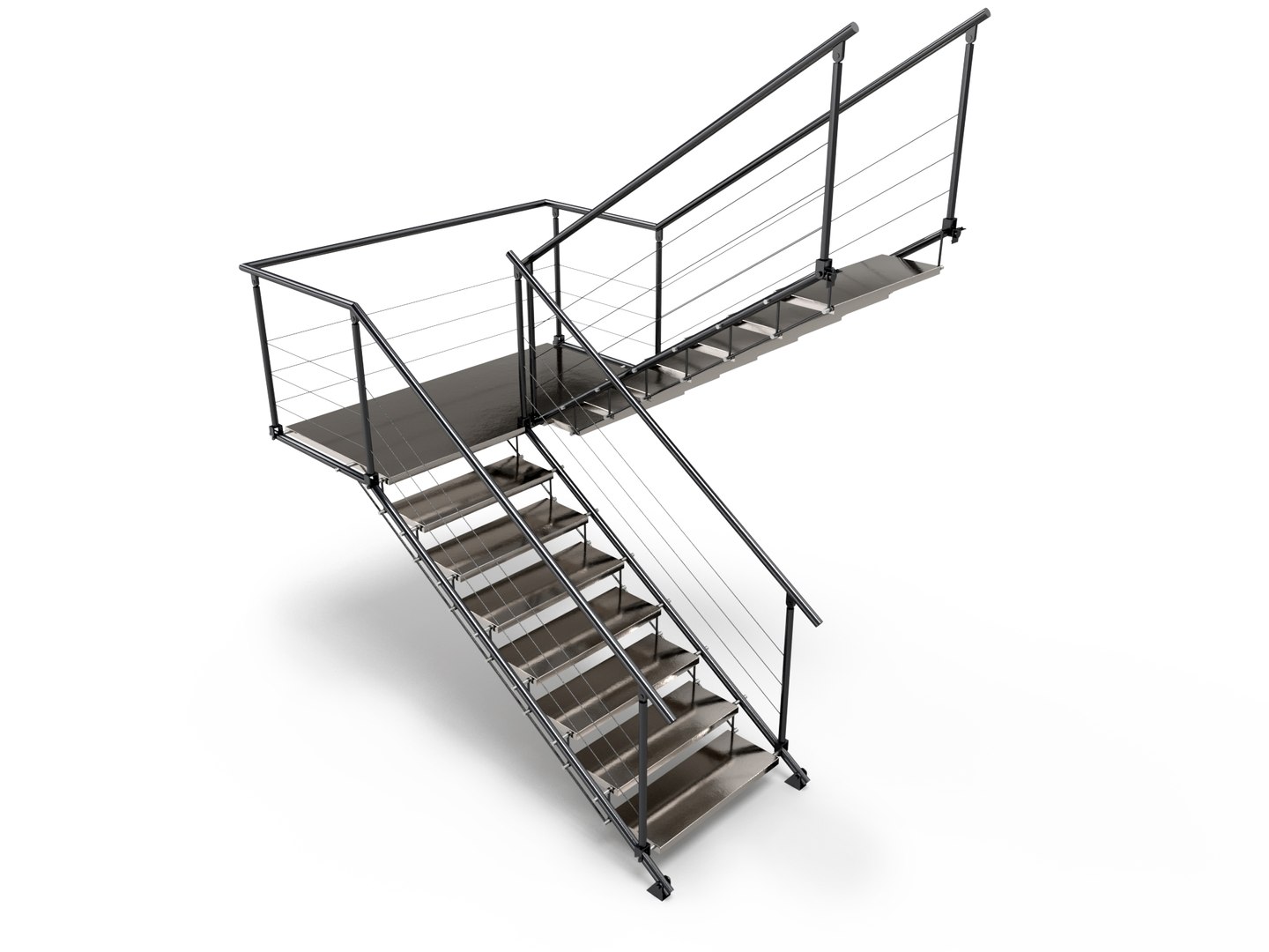 3D metal stair staircase - TurboSquid 1376390