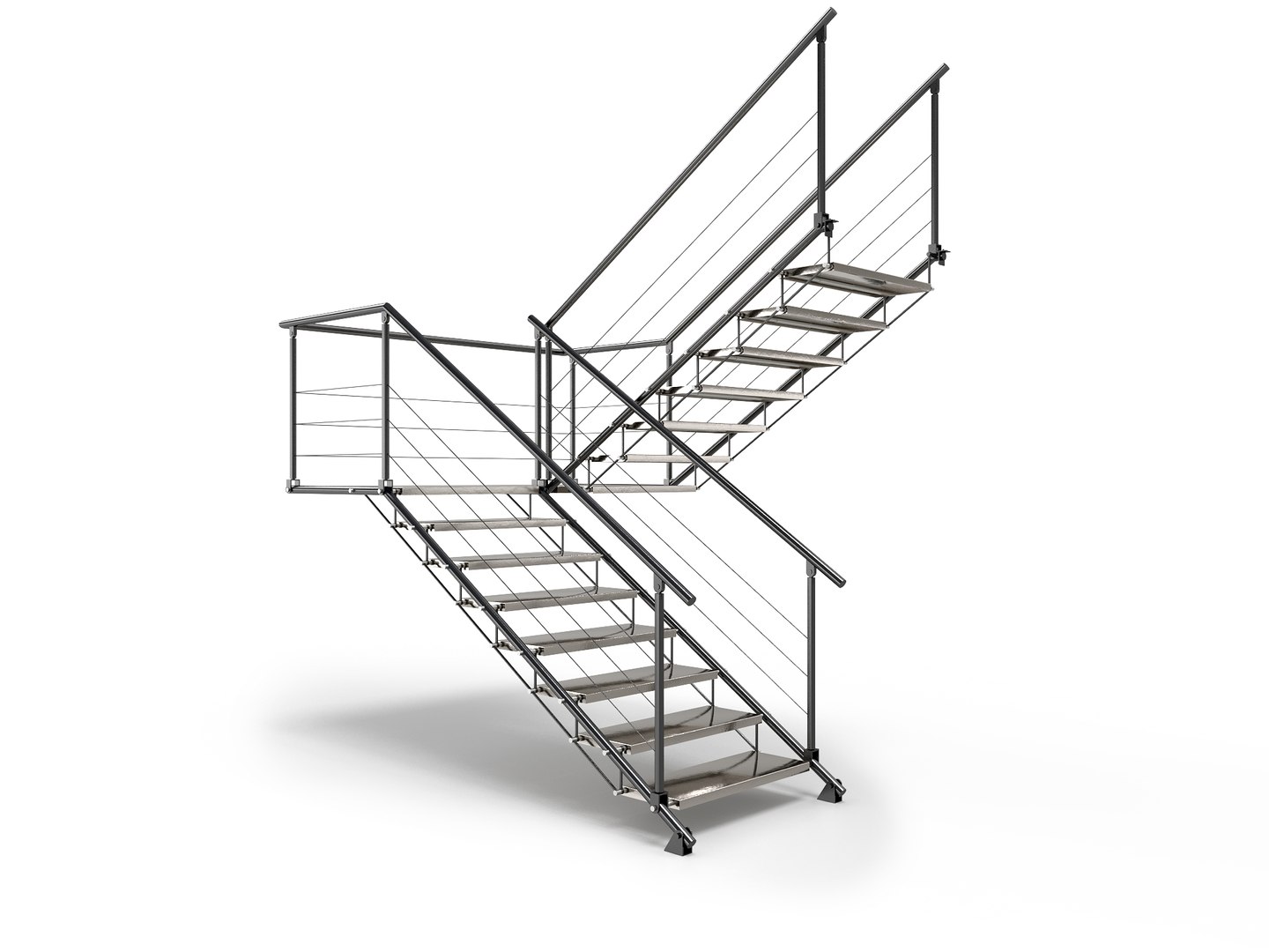 3D metal stair staircase - TurboSquid 1376390