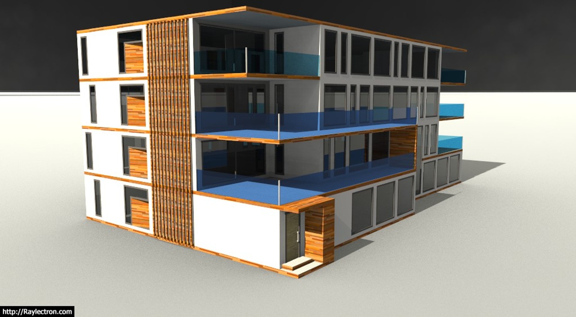 3D 3 apartment building modern - TurboSquid 1472169