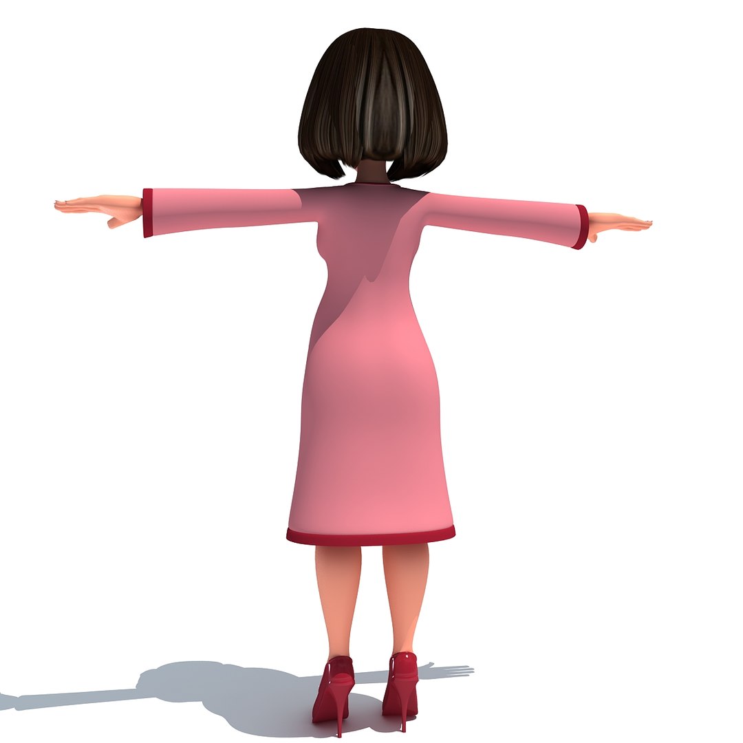 3d Model Cartoon Pregnant Woman