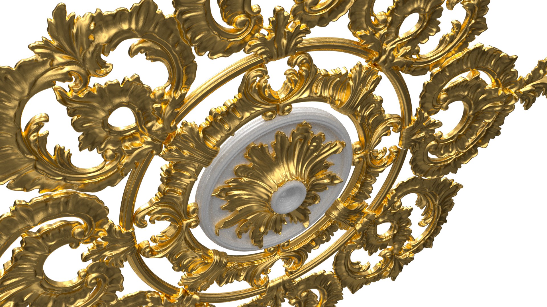 3D Model Ceiling Sockets Gypsum Plaster DR265 - TurboSquid 2109134