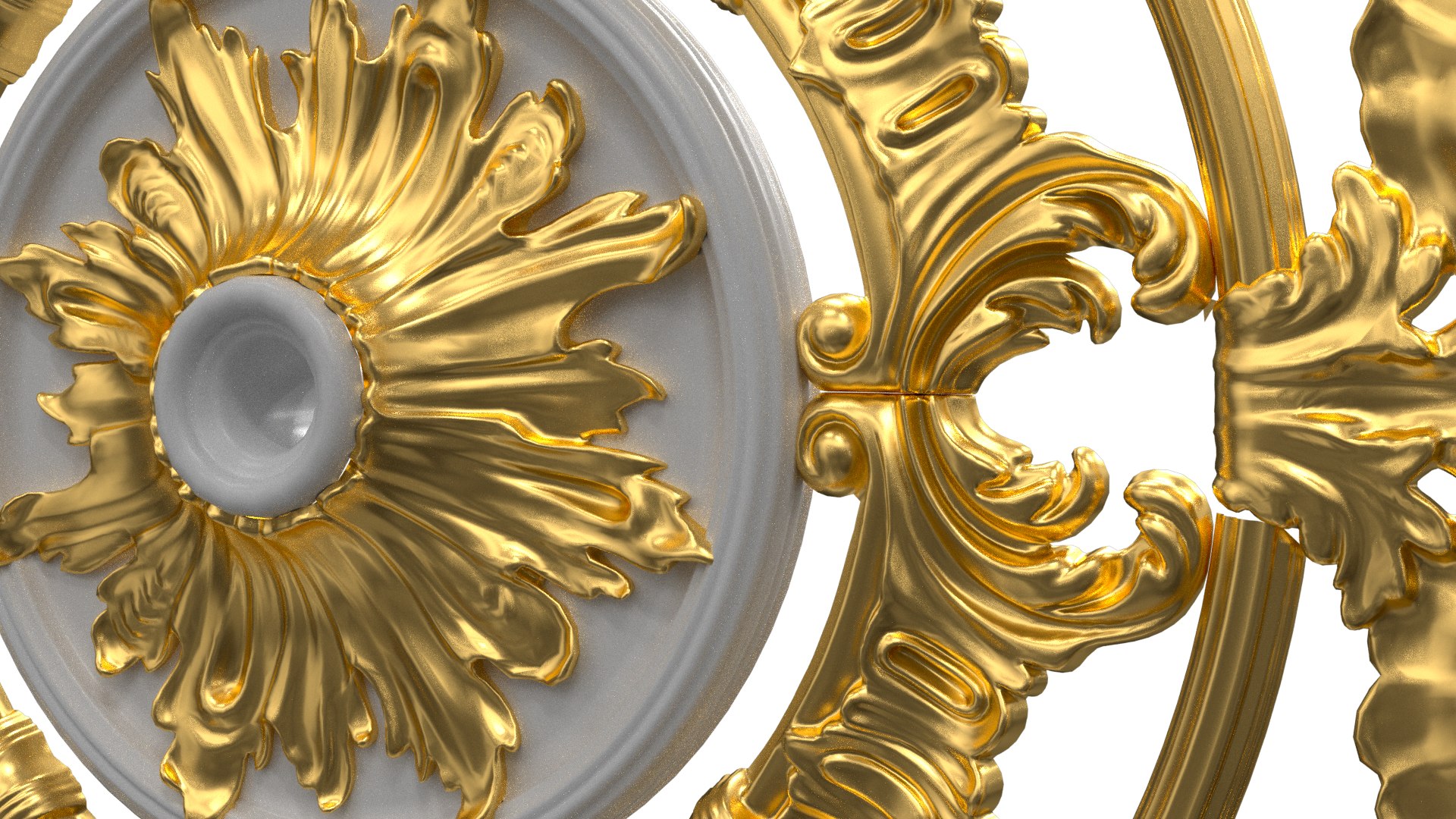 3D Model Ceiling Sockets Gypsum Plaster DR265 - TurboSquid 2109134