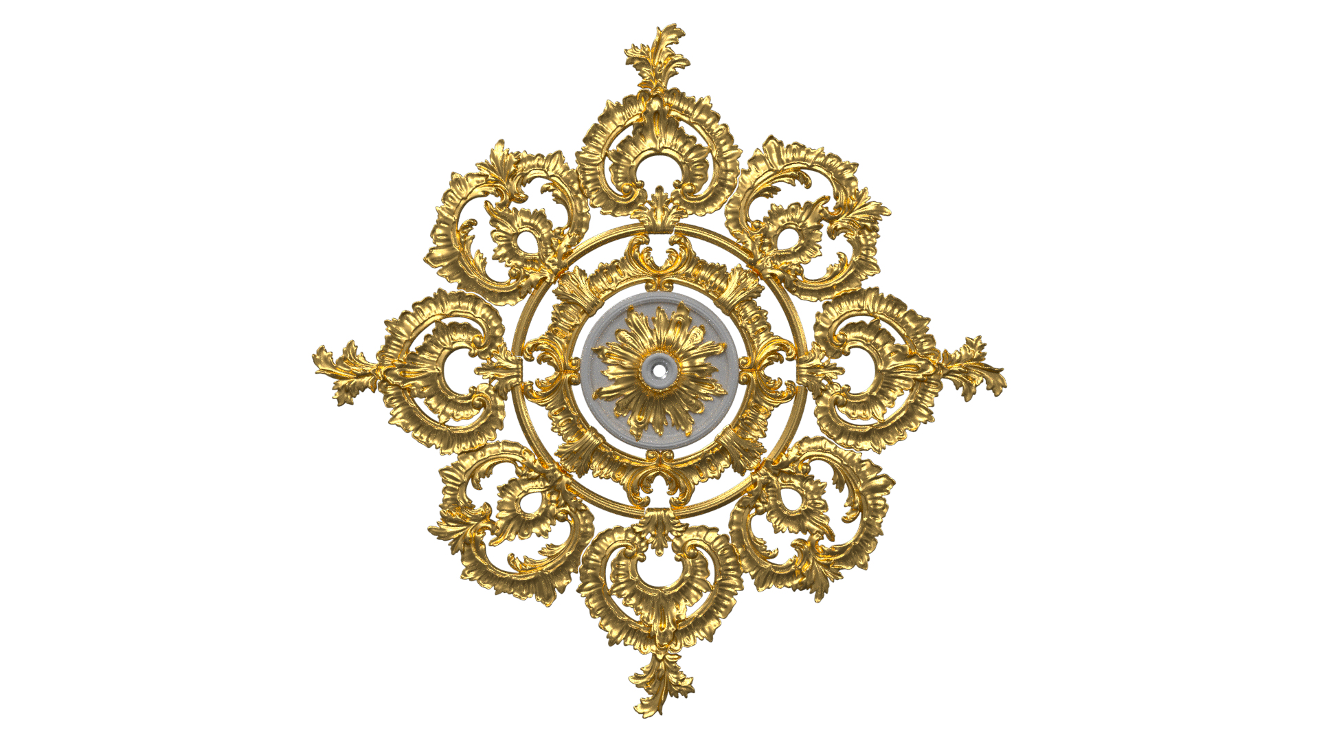 3D Model Ceiling Sockets Gypsum Plaster DR265 - TurboSquid 2109134