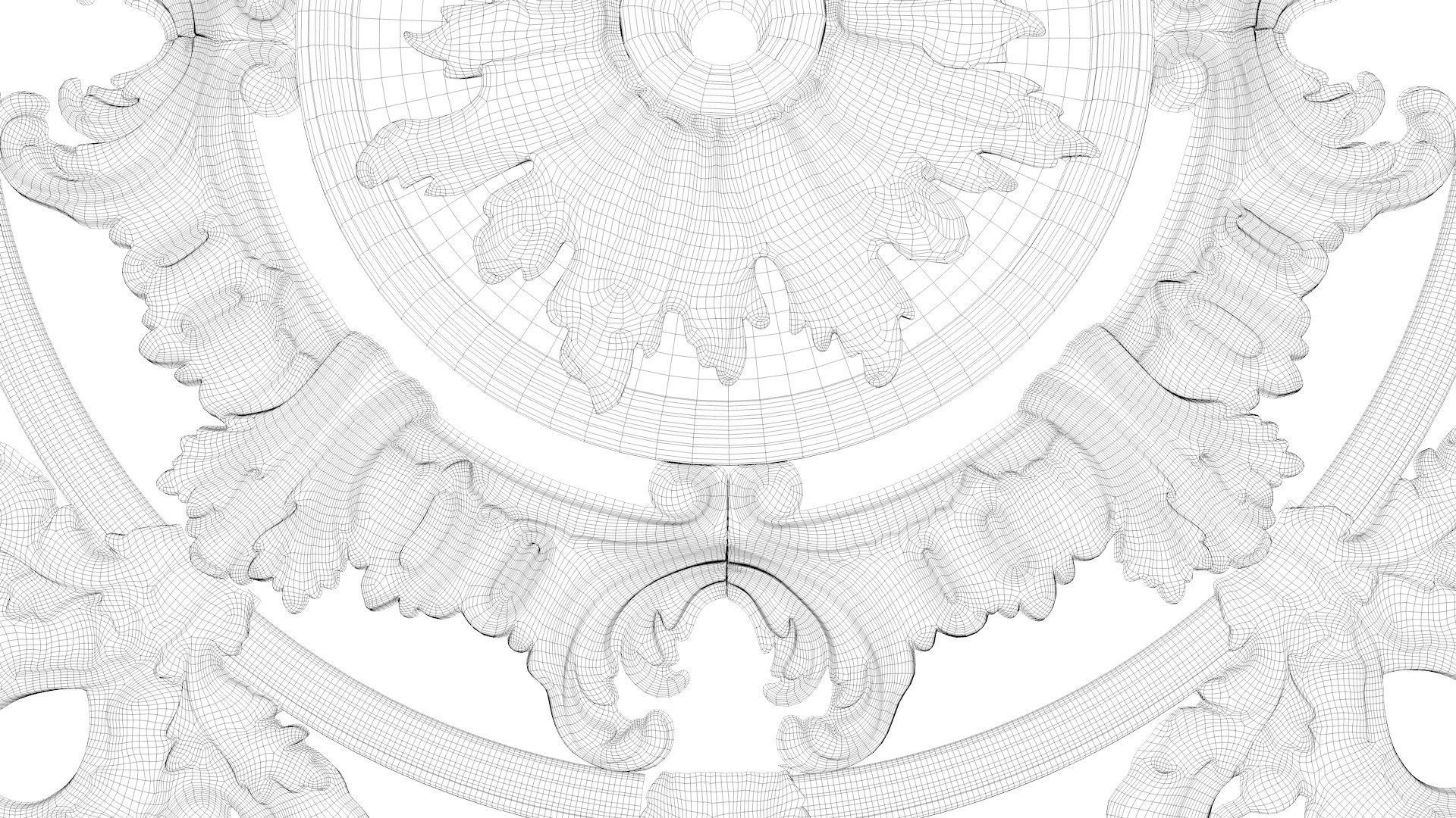 3D Model Ceiling Sockets Gypsum Plaster DR265 - TurboSquid 2109134