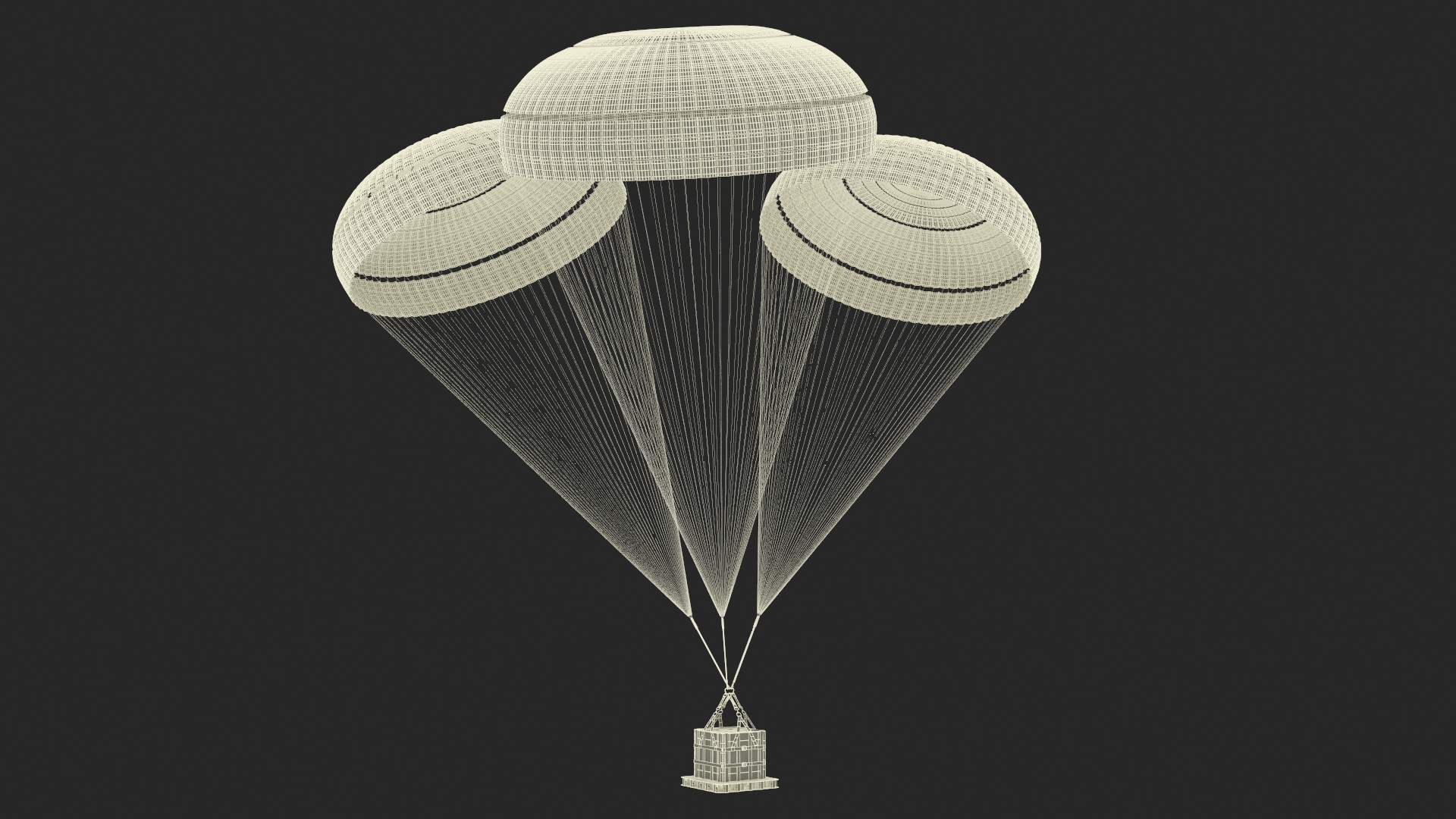 3D Elevating Parachute System Triple For NASA Cargo - TurboSquid 2239293