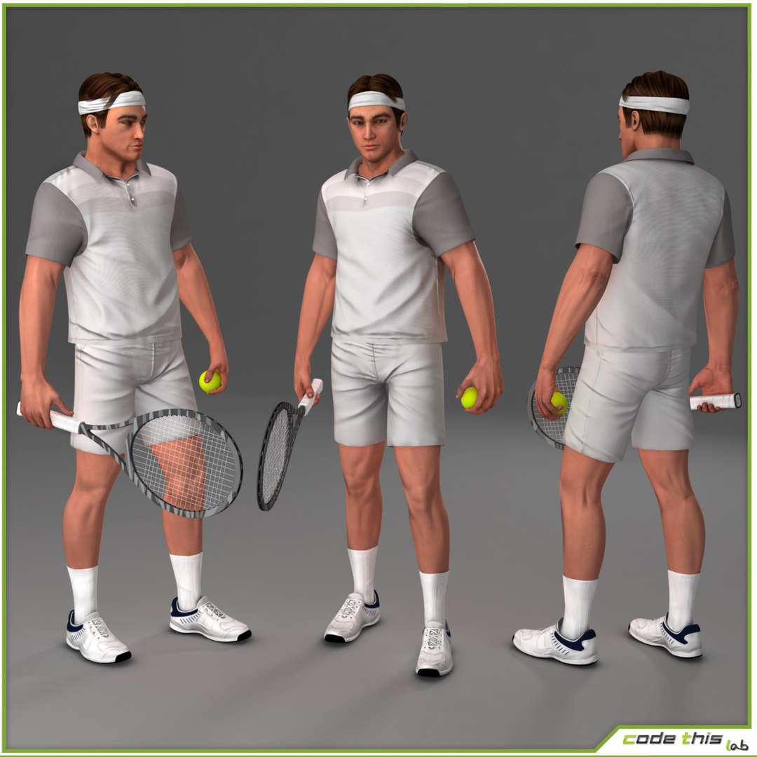 Racket Tennis Player Cg 3d Model