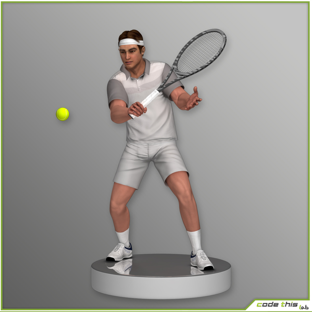 Racket Tennis Player Cg 3d Model
