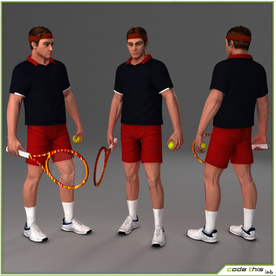 Racket Tennis Player Cg 3d Model