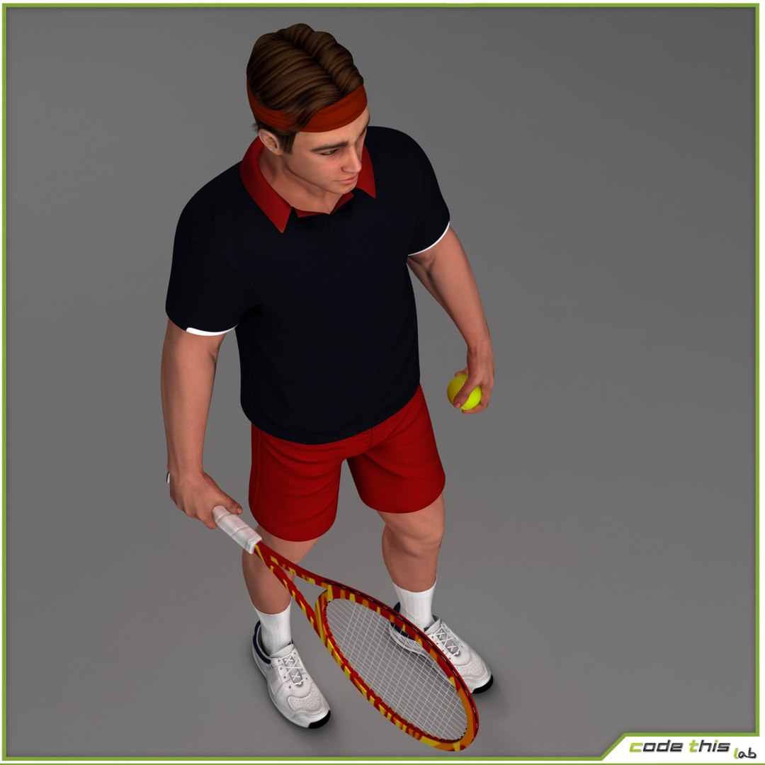 Racket Tennis Player Cg 3d Model