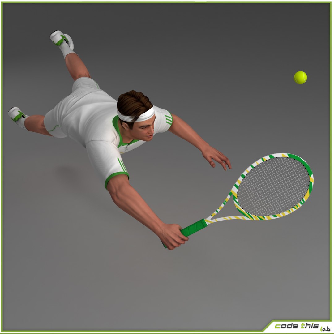 Racket Tennis Player Cg 3d Model