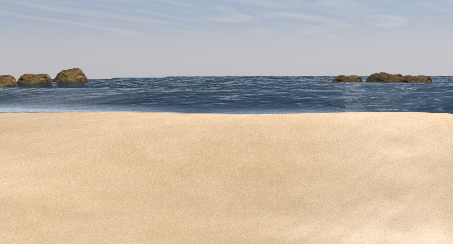 C4d Beach Water Sky