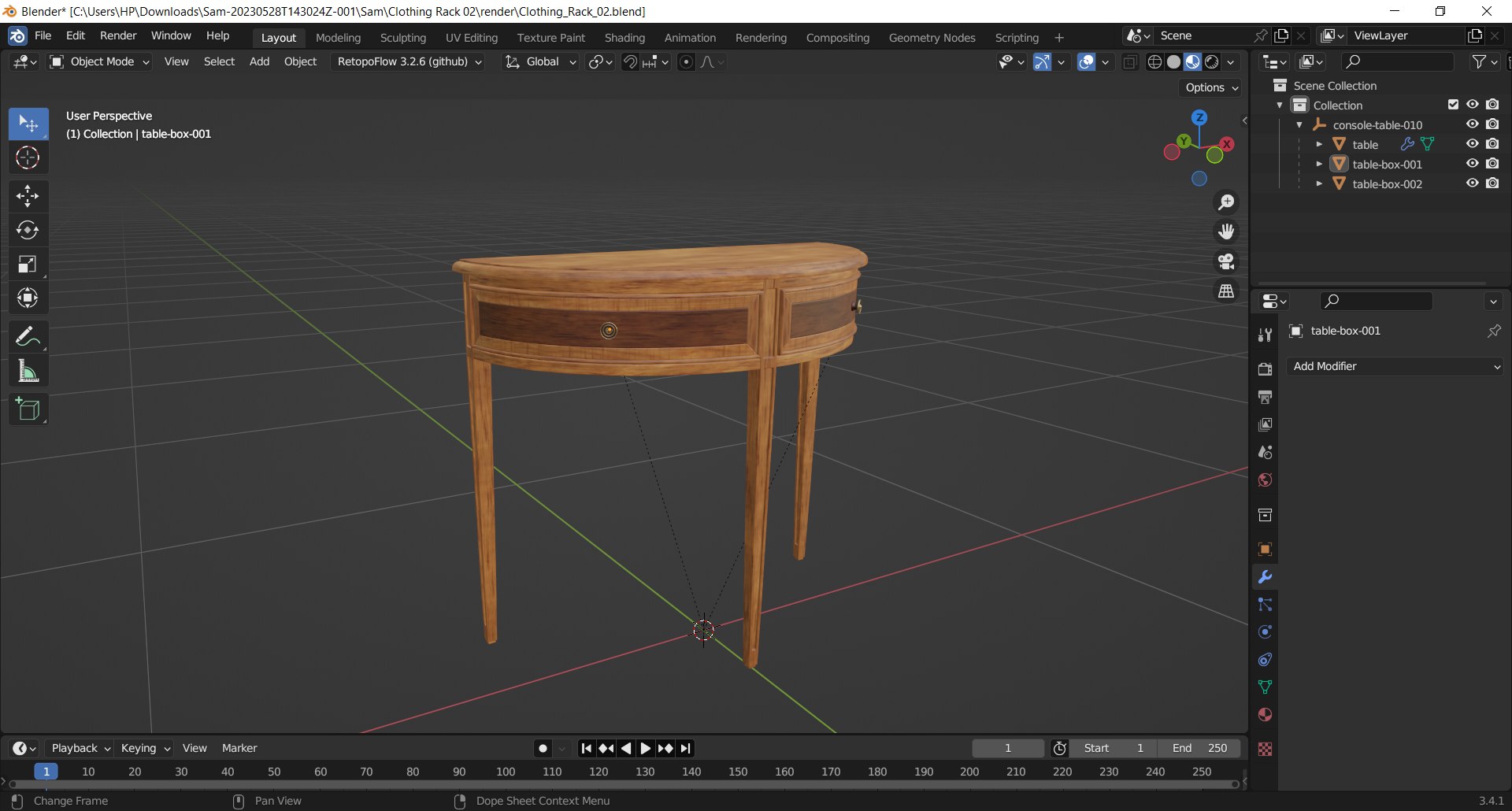 3D Console Table - TurboSquid 2078938