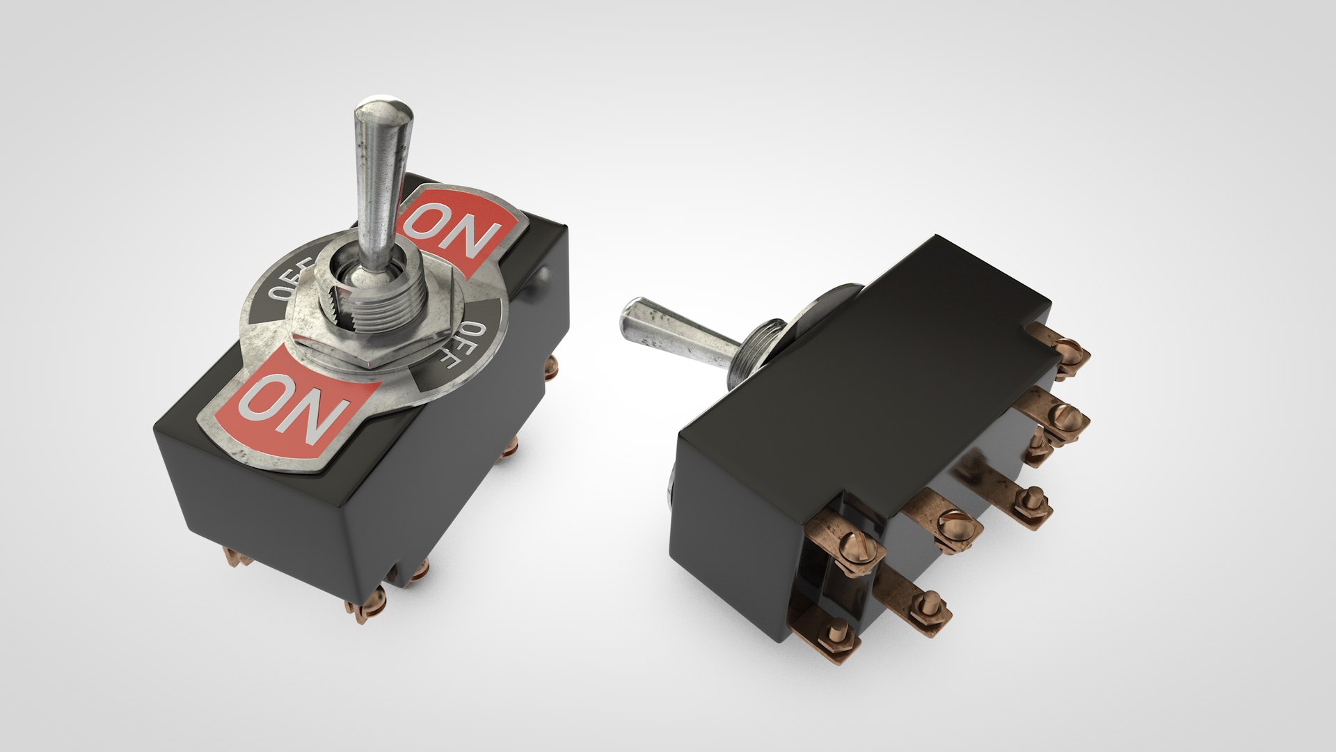Old Toggle Switch 3d C4d