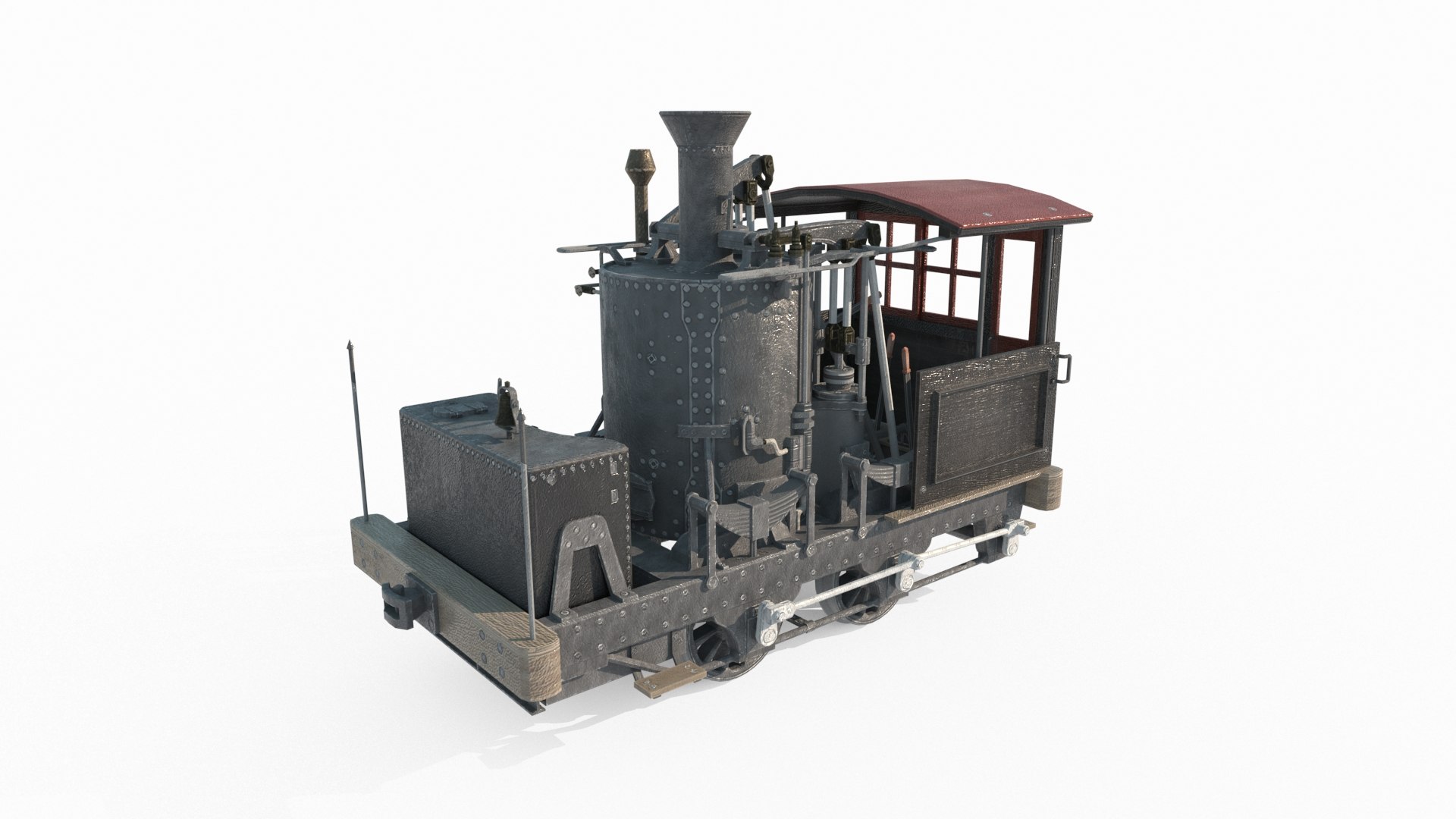 3D Old Style Steam Locomotive Model - TurboSquid 2335560