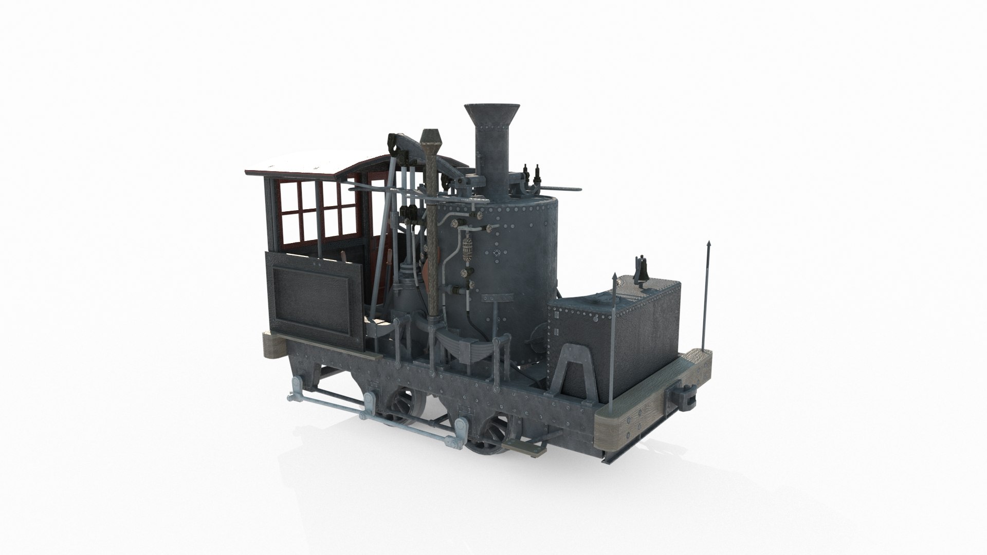3D Old Style Steam Locomotive Model - TurboSquid 2335560