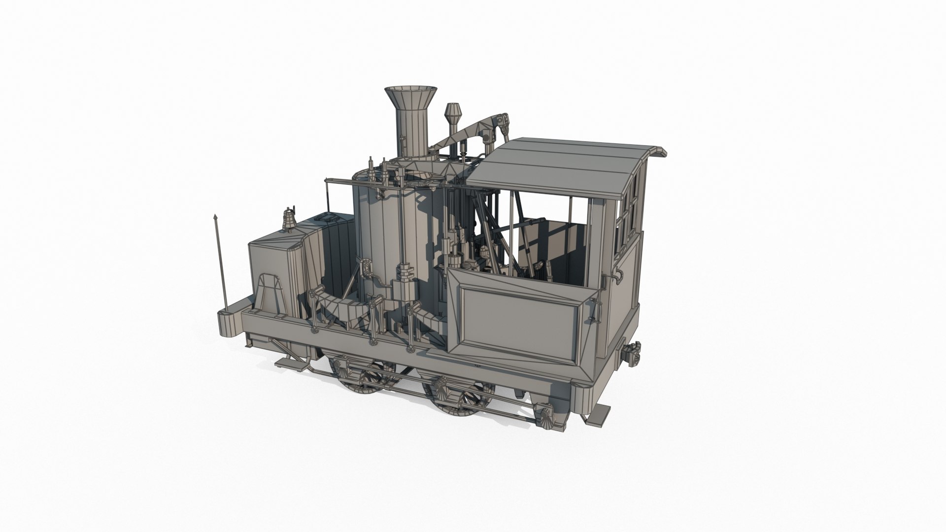 3D Old Style Steam Locomotive Model - TurboSquid 2335560