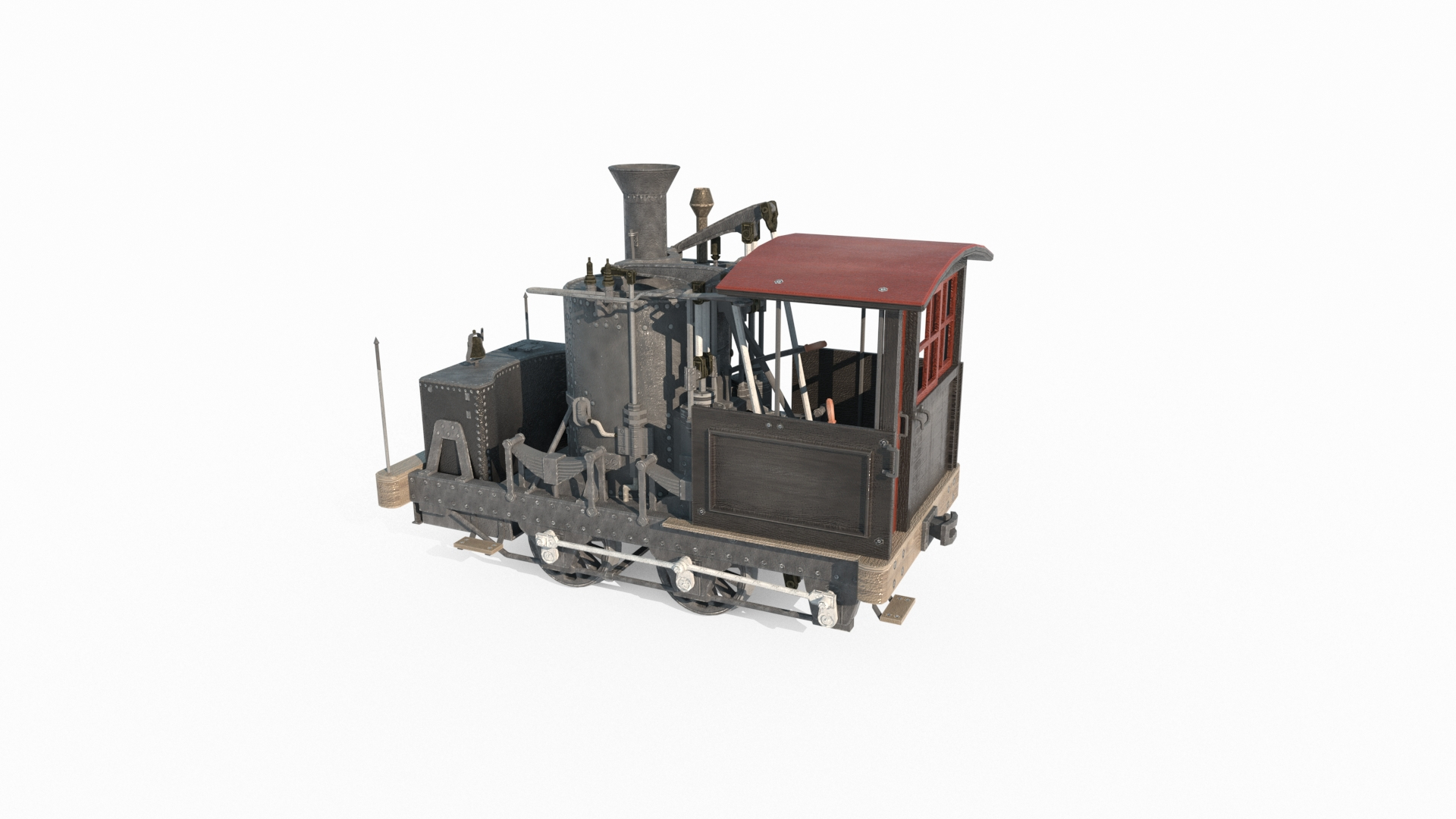 3D Old Style Steam Locomotive Model - TurboSquid 2335560